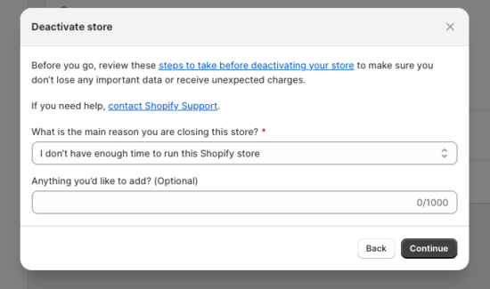 How to Pause or Close a Shopify Store - eStoreKings