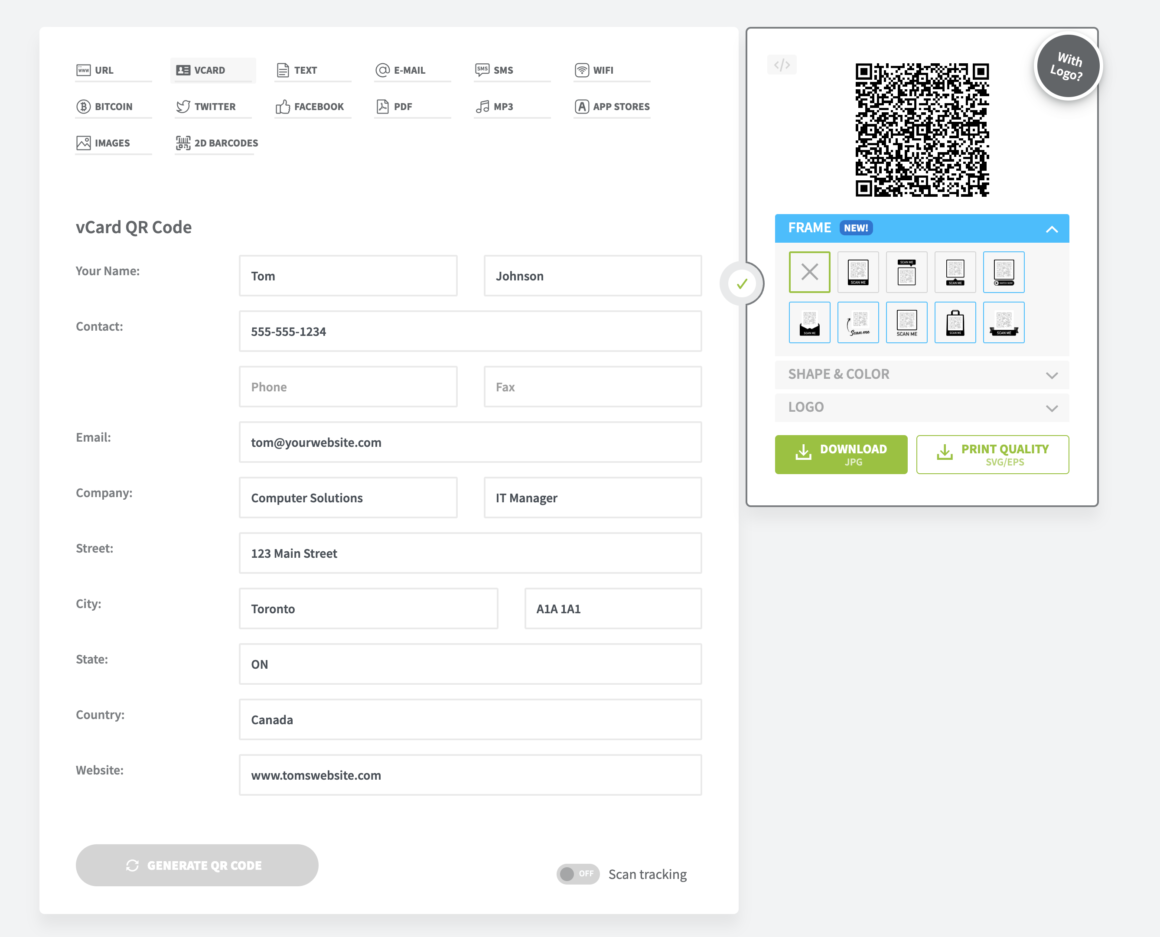 How to Create a QR Code Business Card - eStoreKings