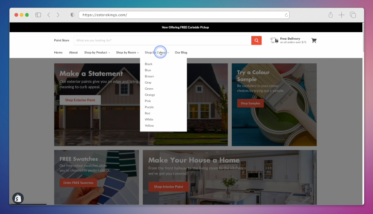 How to Create a Dropdown Menu in Shopify - eStoreKings
