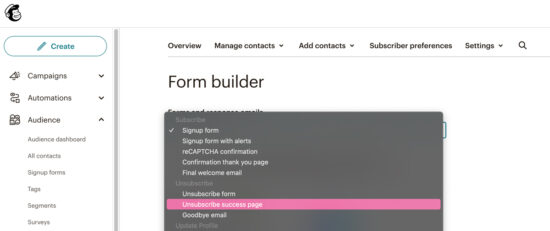 How to Edit a Mailchimp Unsubscribe Page - eStoreKings