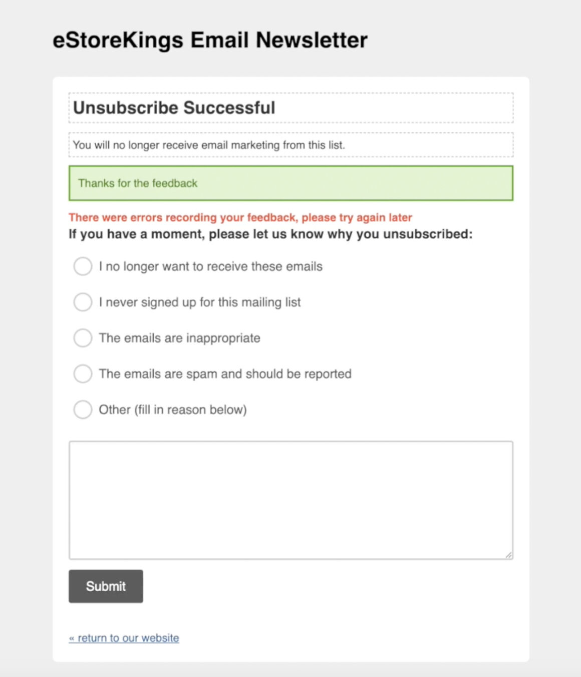 How to Edit a Mailchimp Unsubscribe Page - eStoreKings
