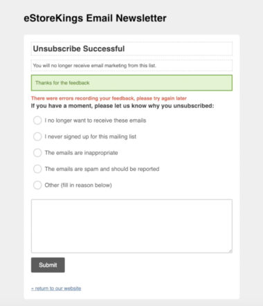 How to Edit a Mailchimp Unsubscribe Page - eStoreKings