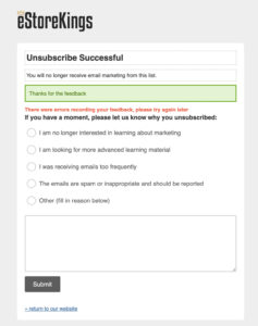 How to Edit a Mailchimp Unsubscribe Page - eStoreKings